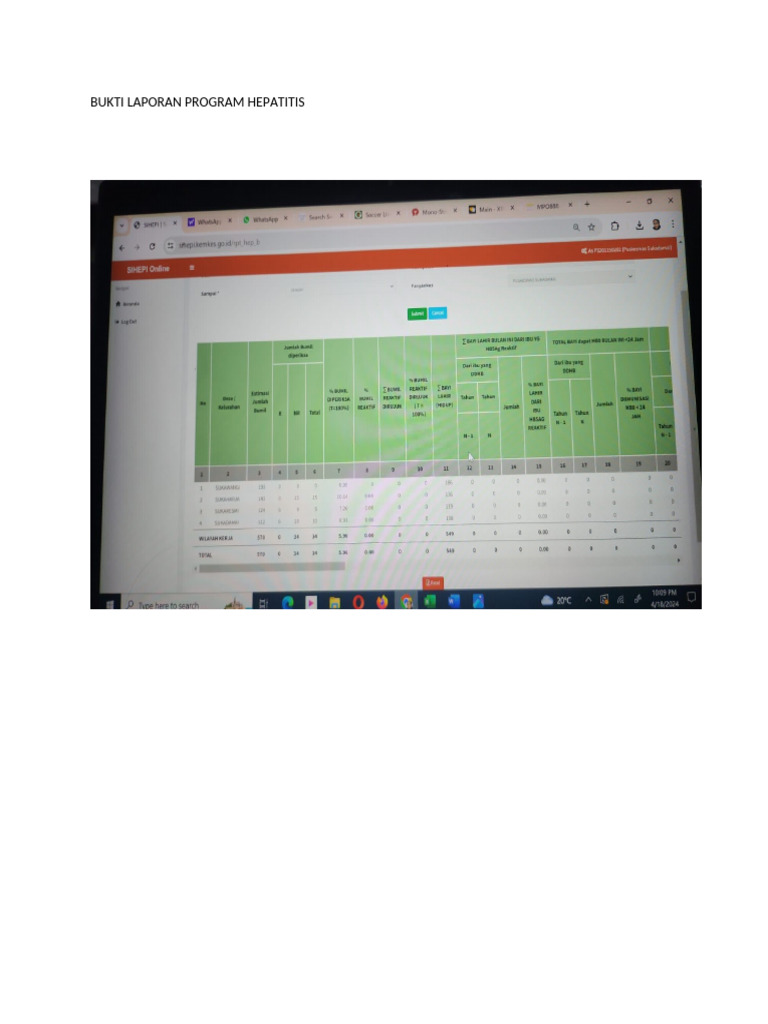 Bukti Laporan Program Hepatitis | PDF