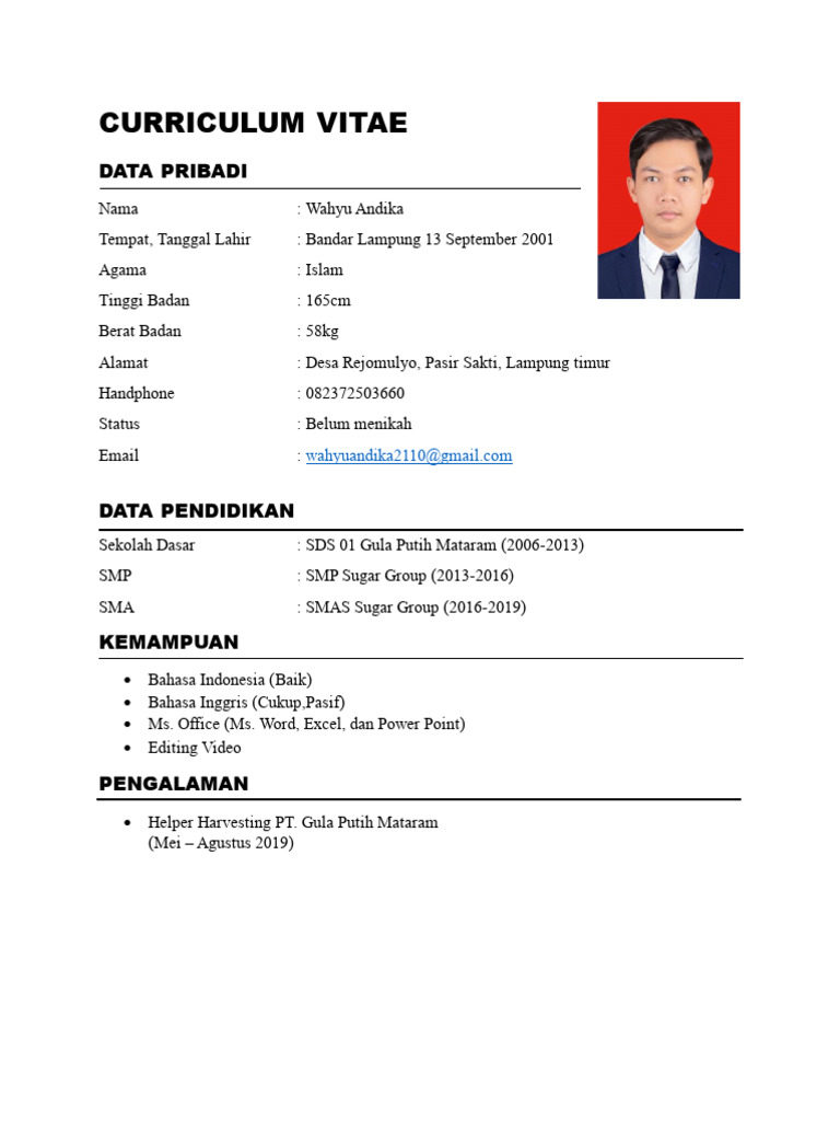 CURRICULUM VITAE_WAHYU_FIX | PDF