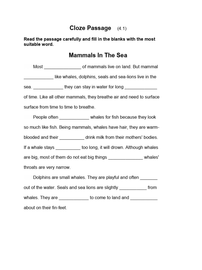 Open Cloze Passage - 10 Practice Tests With Key_wo_answer | PDF ...