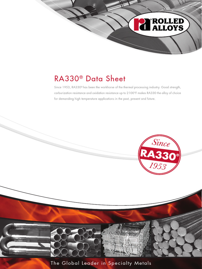 RA330 - Data Book Sheet Rolled Alloys | PDF | Heat Treating | Strength ...