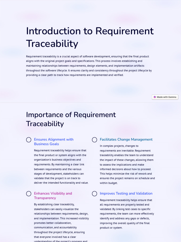 5 - Requirement Traceability | PDF | Project Management | Systems Architecture