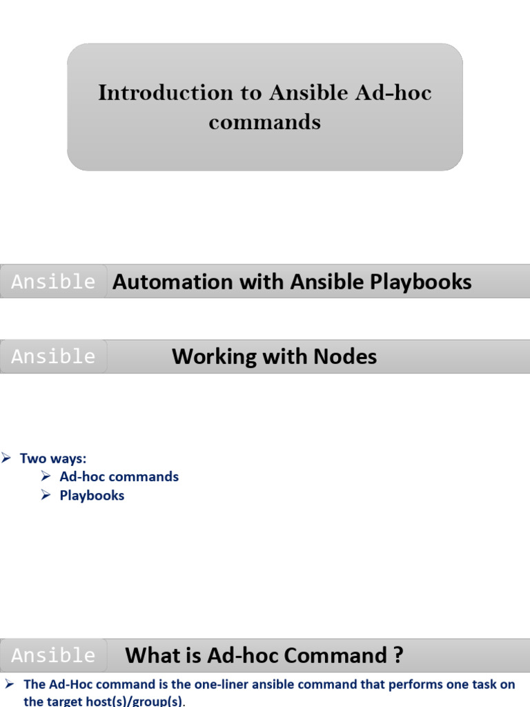 Ansible Ad-Hoc Commands | PDF
