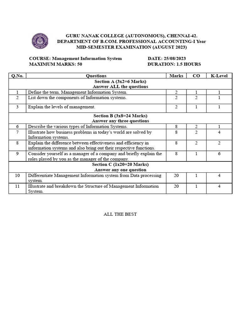 QP Mid Term Exam 2023 PA | PDF