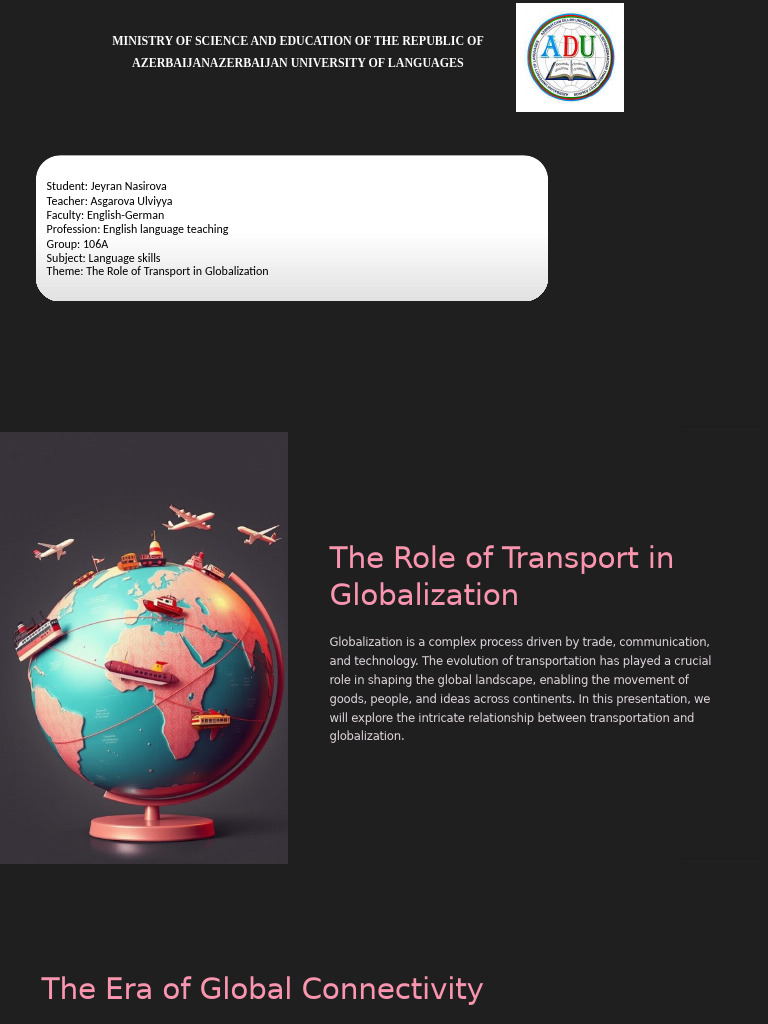 The Role of Transport in Globalization | PDF | Transport | Globalization