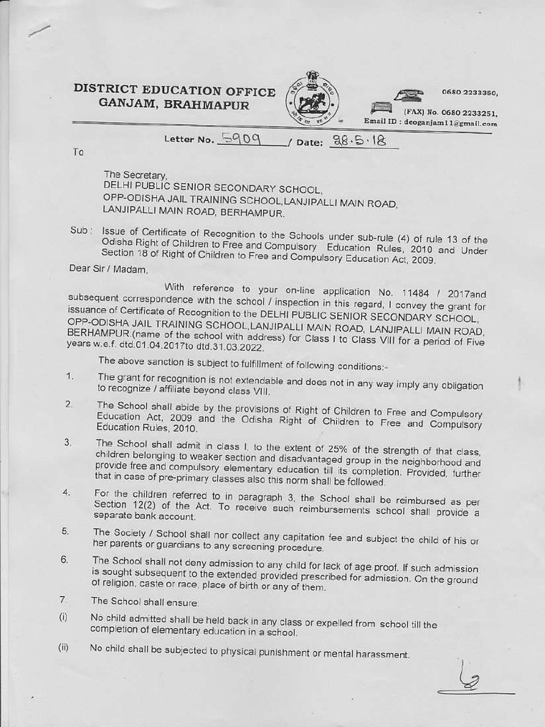 Ganjam District Education Office Guidelines | PDF