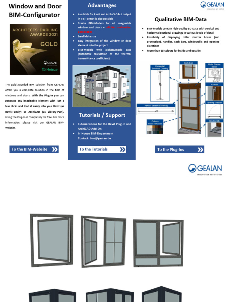 GEALAN BIM Solution for Windows & Doors | PDF | Window | Door