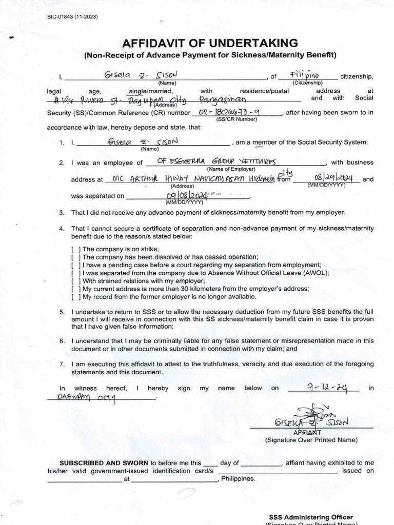 Affidavit of Undertaking-merged | PDF