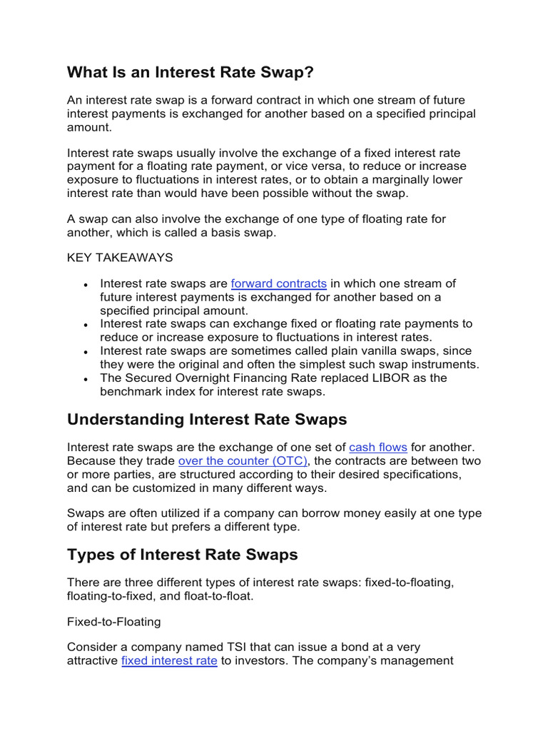 FRM Interest Rate Swap | PDF