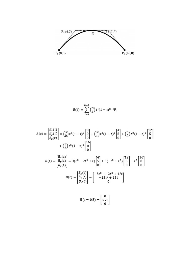 BezierCurve Example Questions | PDF | Curvature | Mathematical Physics