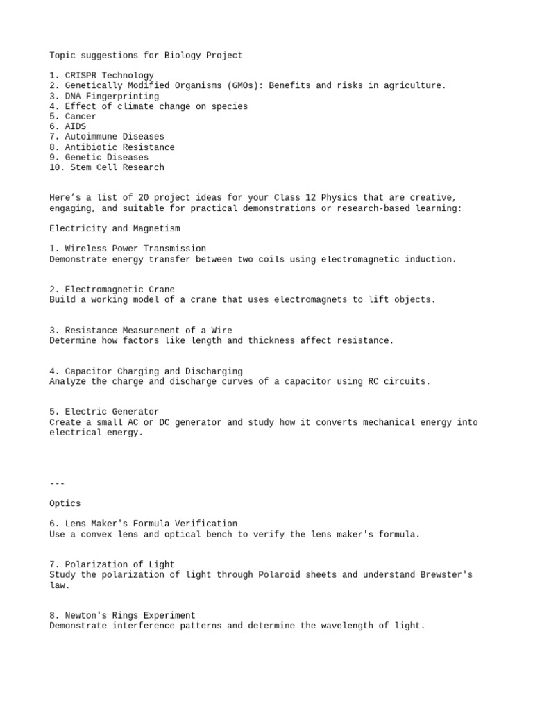 project phy bio | PDF | Light | Optics