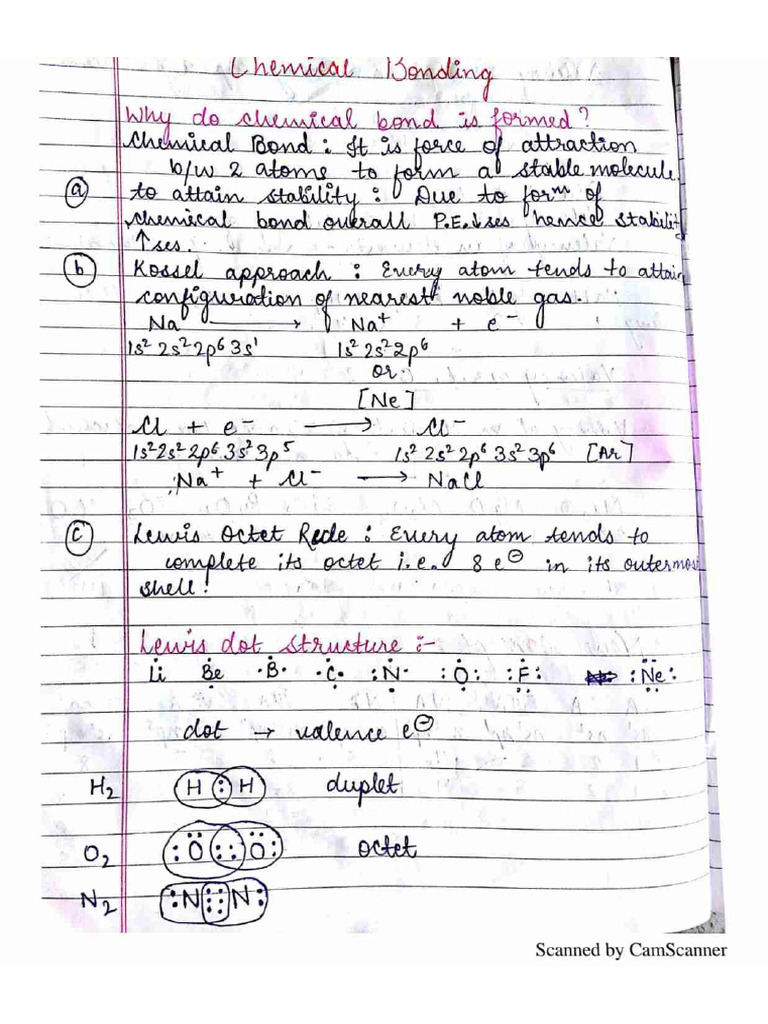 Chemical Bonding Notes | PDF