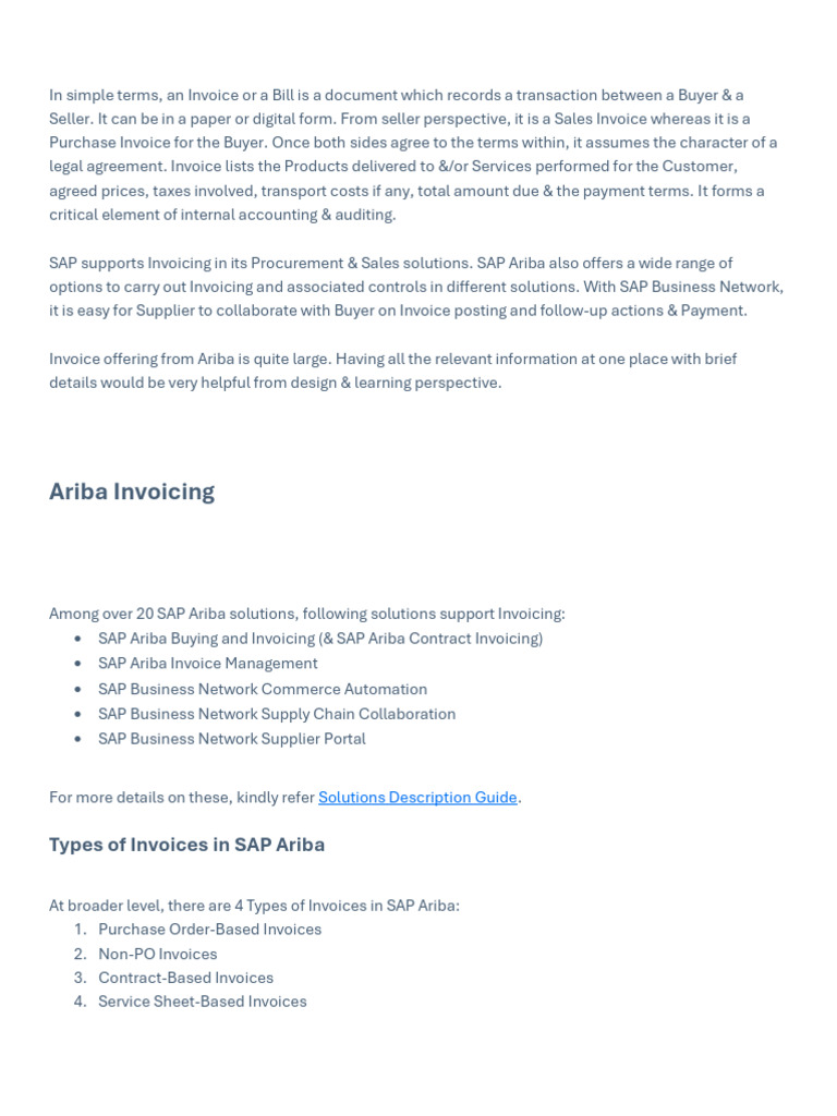 Ariba Invoicing | PDF | Invoice | Receipt