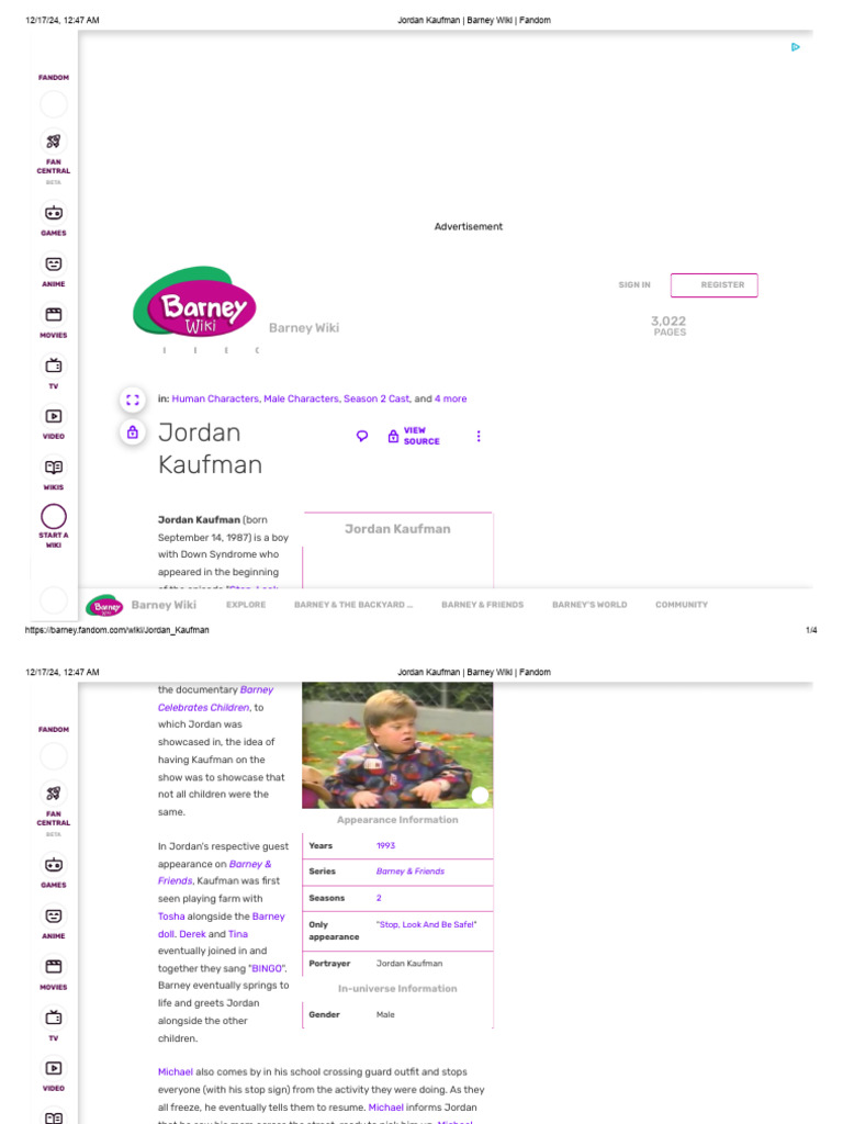 Jordan Kaufman - Barney Wiki - Fandom | PDF | Fandom