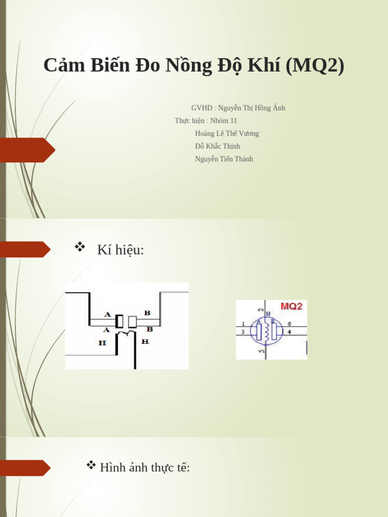 Cảm Biến Đo Nồng Độ Khí (MQ2) | PDF