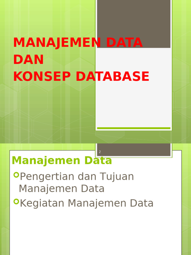 Manajemen Data & Database | PDF