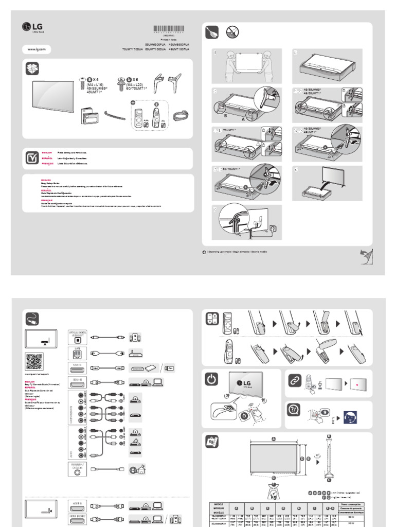 LG LED TV Setup & Safety Guide | PDF | Ac Power Plugs And Sockets ...