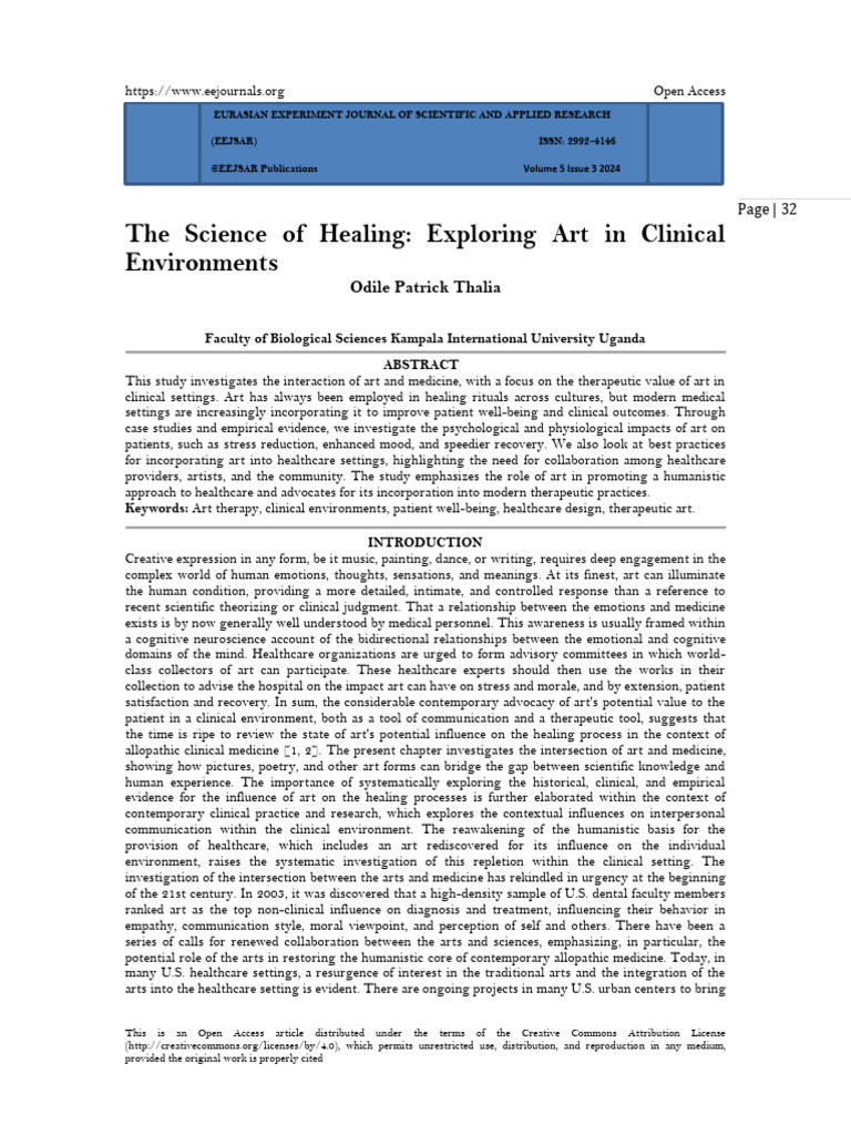 The Science of Healing: Exploring Art in Clinical Environments (www.kiu ...
