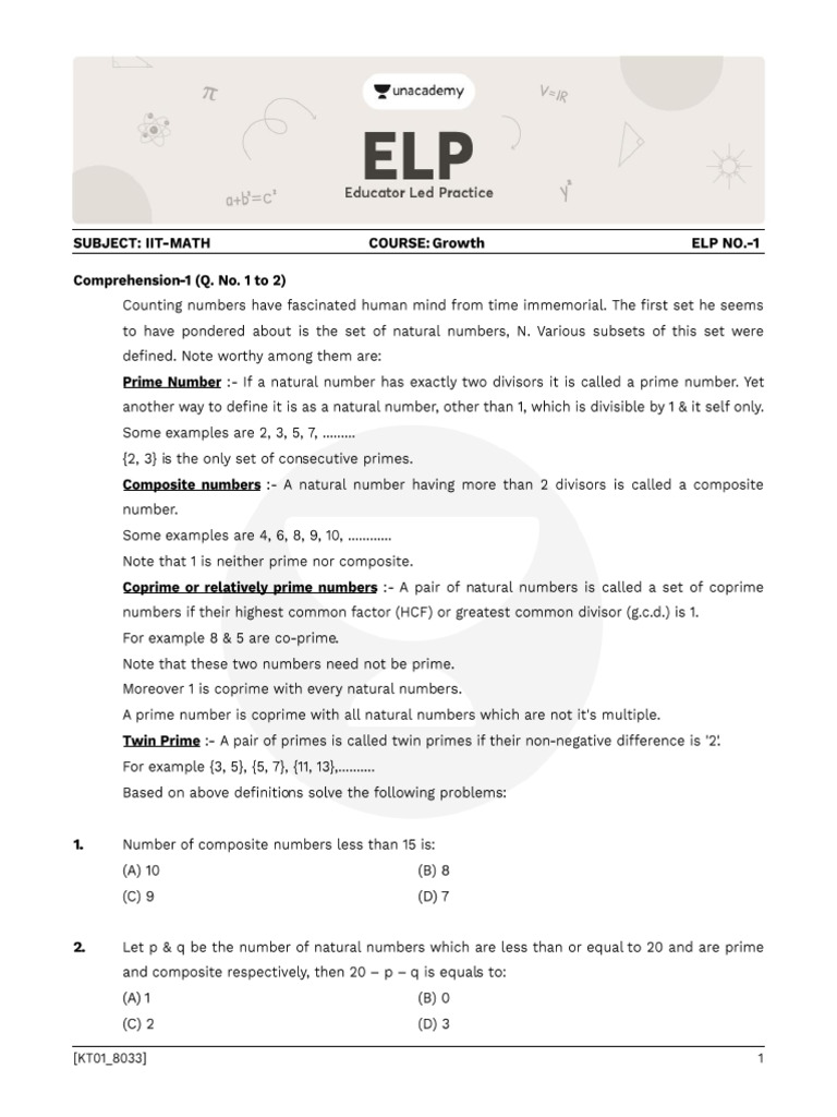 ELP-01 StudentCopy KT01 8033 | PDF