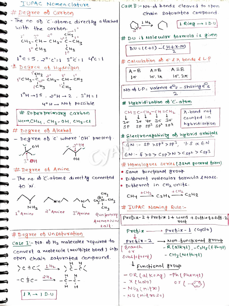 Organic Chemistry Handwritten Notes | PDF | Molecular Biophysics ...