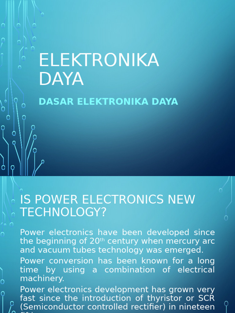 Kuliah 1 Dasar Elektronika Daya | PDF