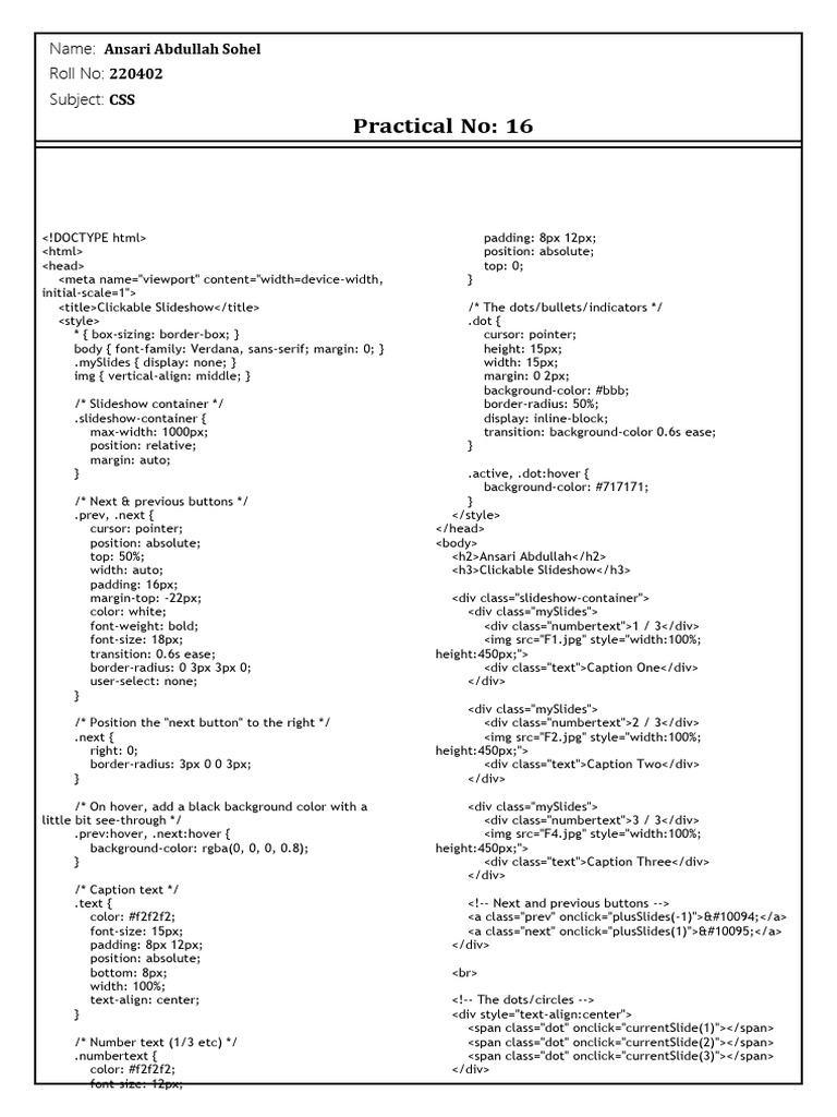 Css Exp 16 PDF Updated Tuesday | PDF | Computing | Multimedia