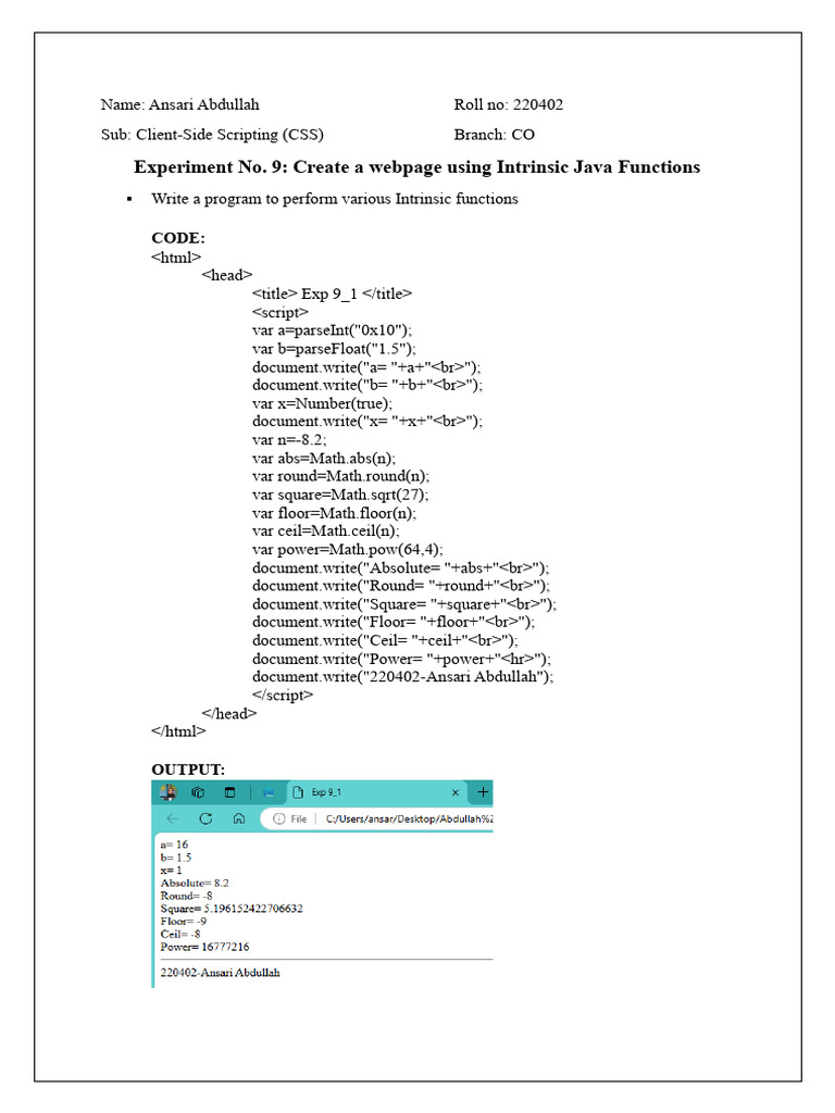 Css Exp 9 PDF Updated Tuesday | PDF