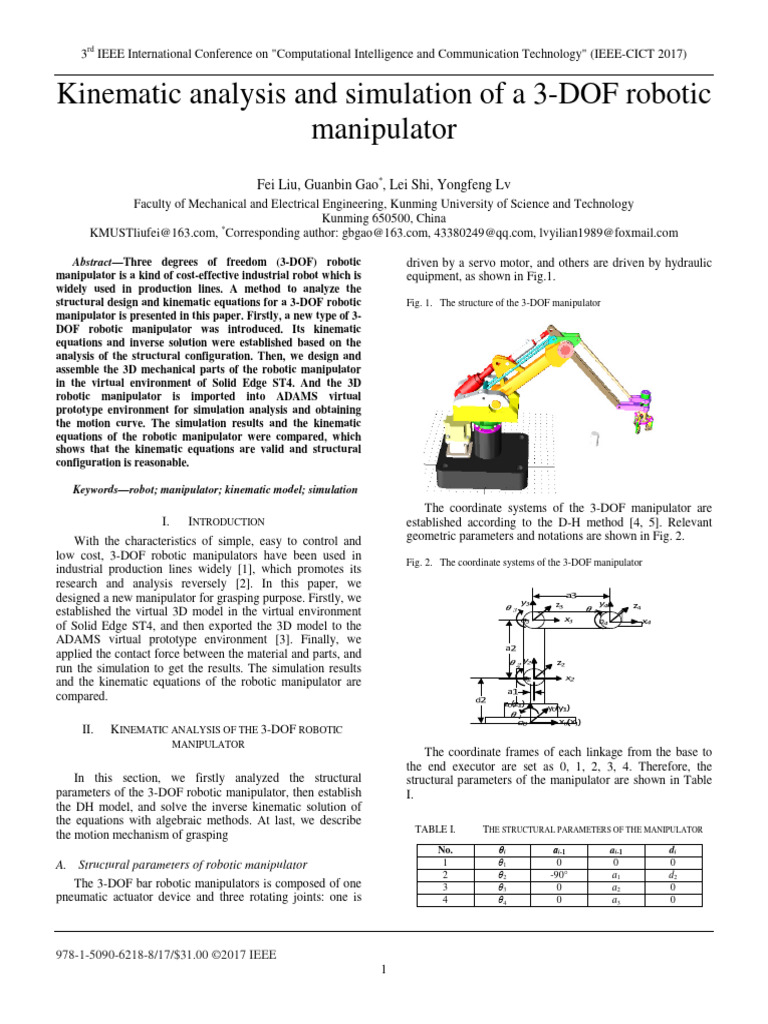 3_dof | PDF | Kinematics | Robotics