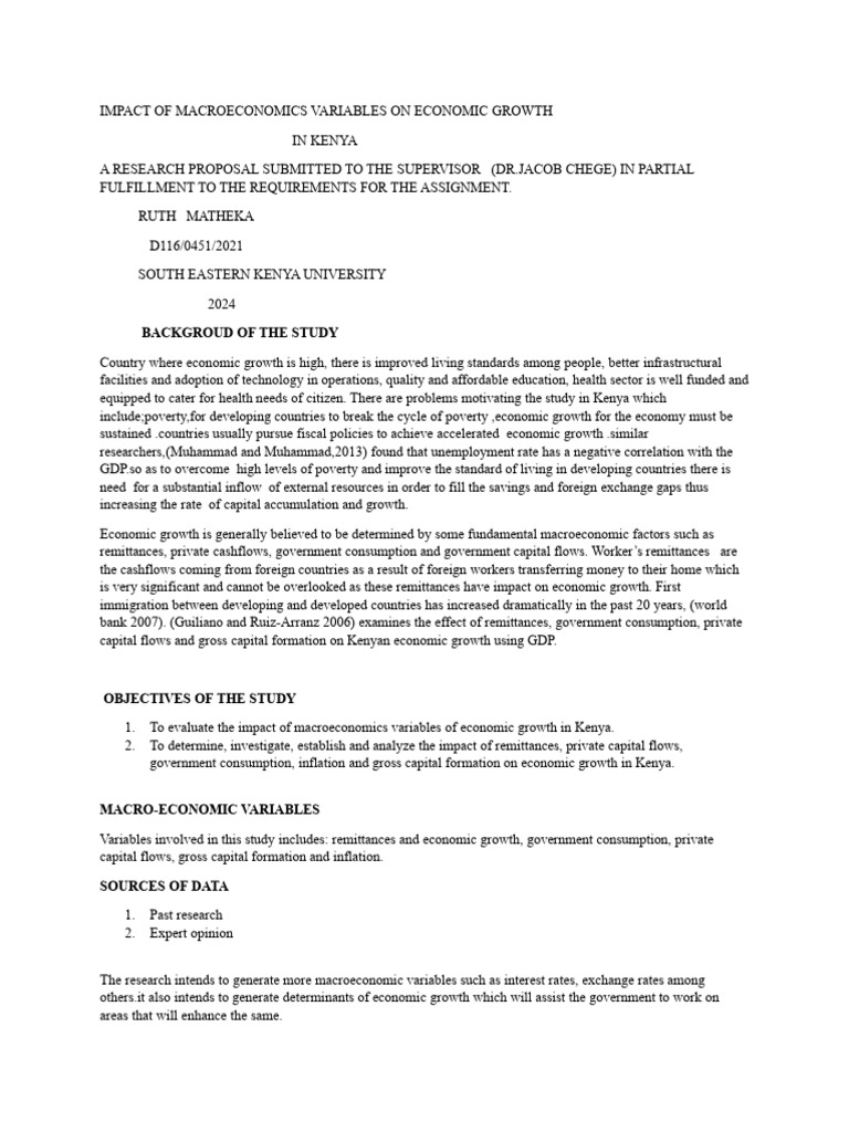 Impact Of Macroeconomics Variables On Economic Growth Pdf Economic Growth Macroeconomics