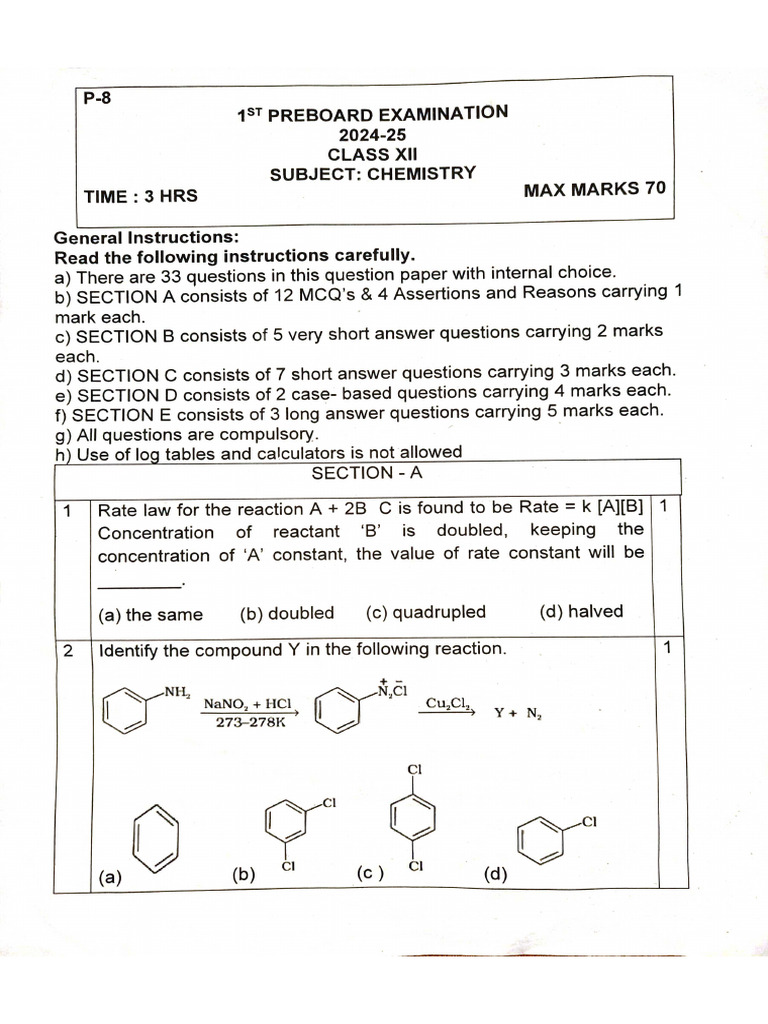 Chemistry paper | PDF