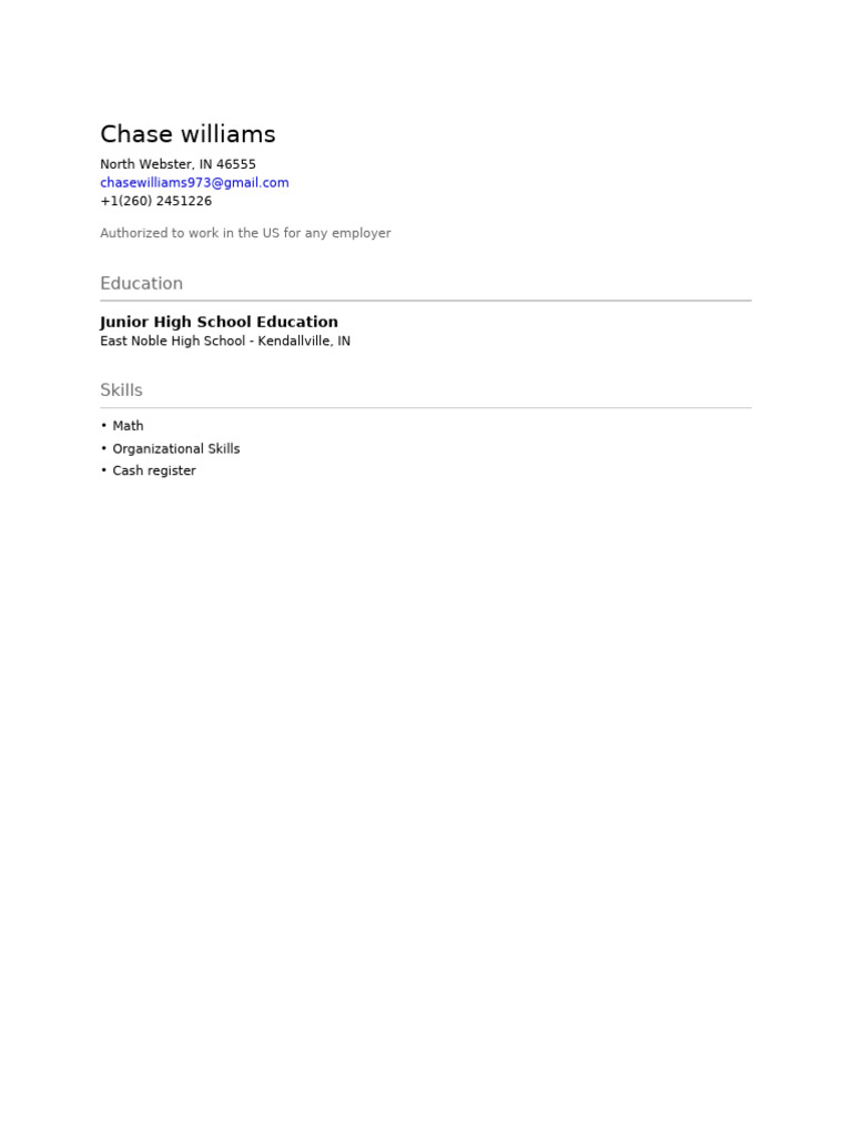 Entry-Level Job Seeker Profile | PDF