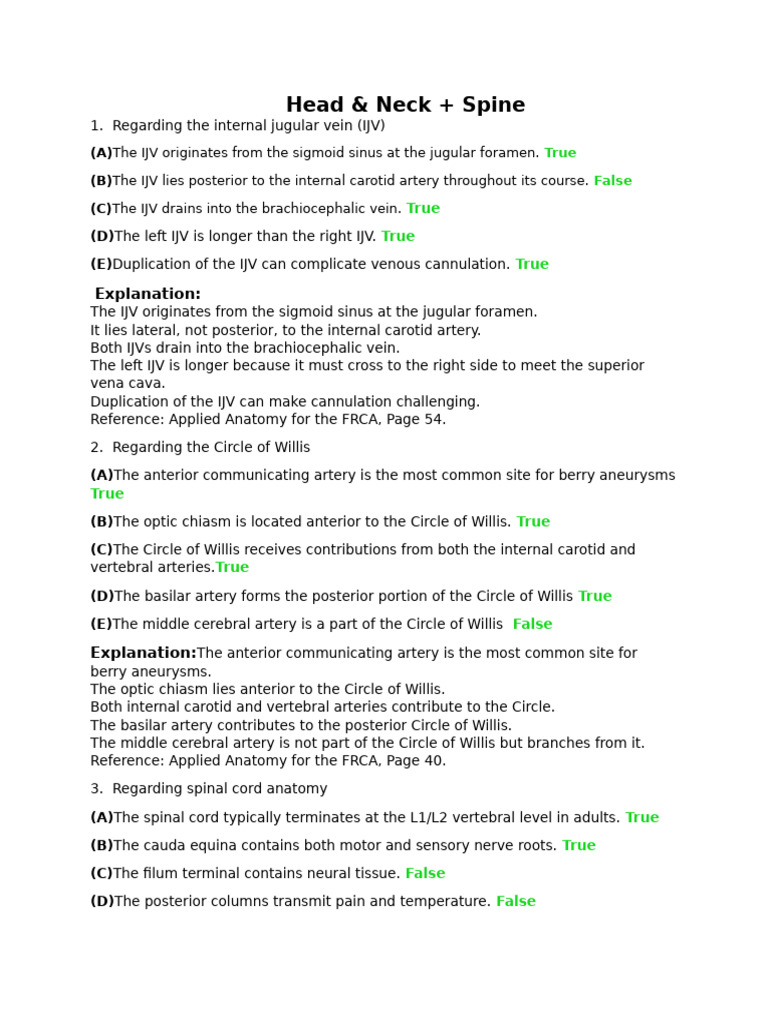 Head & Neck + Spine | PDF | Cerebrospinal Fluid | Larynx