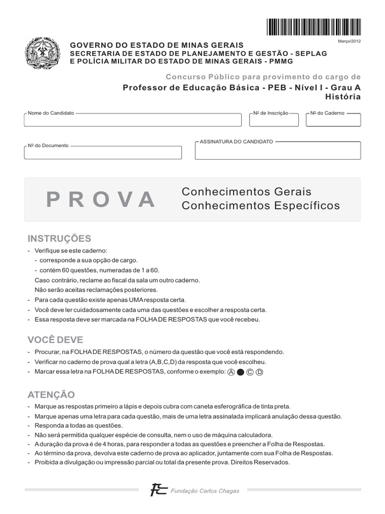 Prova i Tipo 001 | PDF | Escravidão | Brasil