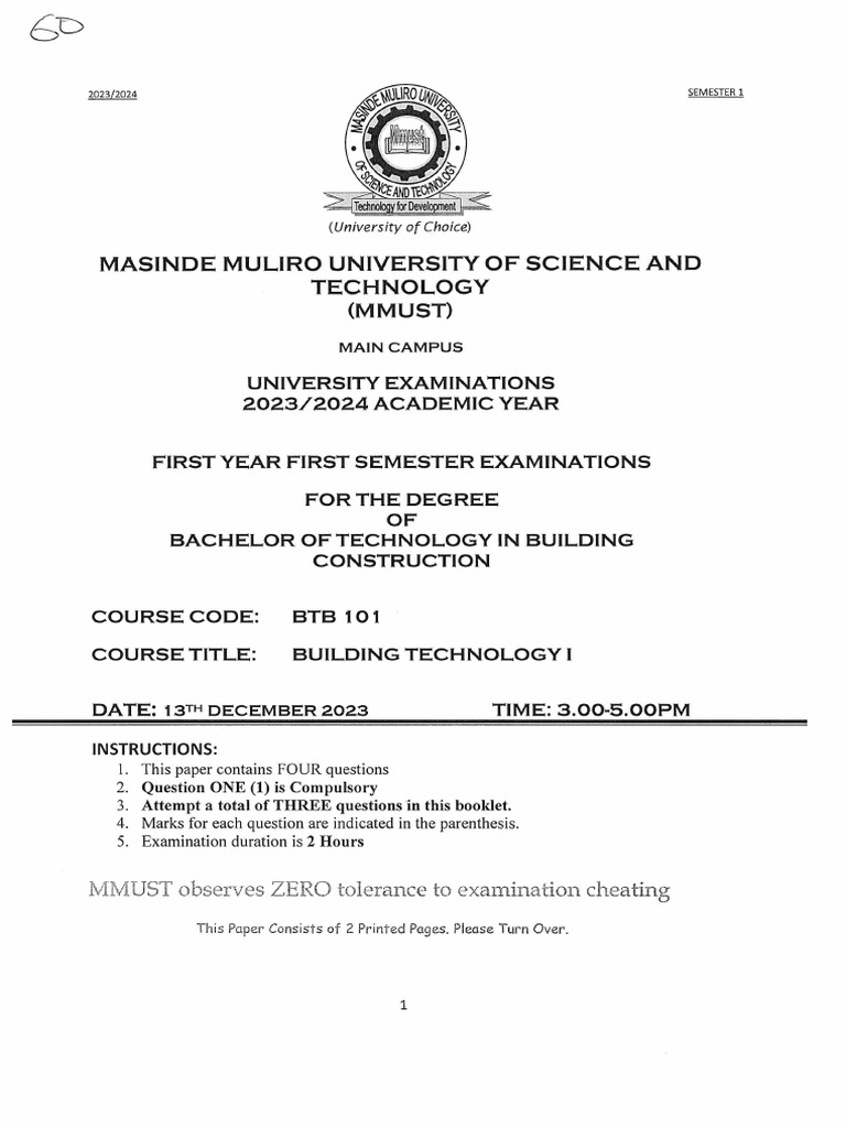 Btb 101 Building Technology 1 Pdf