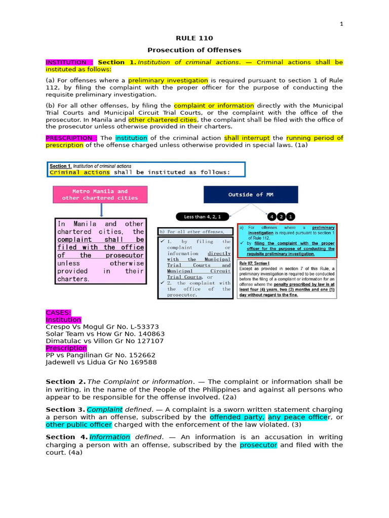 RULE 110 | PDF | Prosecutor | Murder