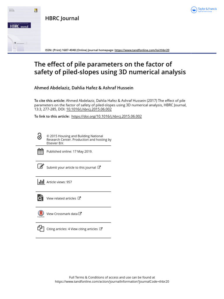 2019_Effect of parameters piles_Abdelazis | PDF | Deep Foundation ... 2019_Effect of parameters piles_Abdelazis | PDF | Deep Foundation ...