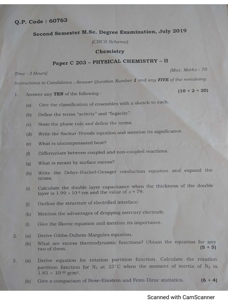 Physical Chemistry -II 19 | PDF