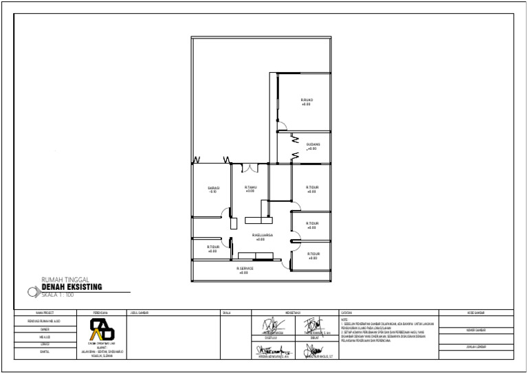 Denah Eksisting: Rumah Tinggal | PDF