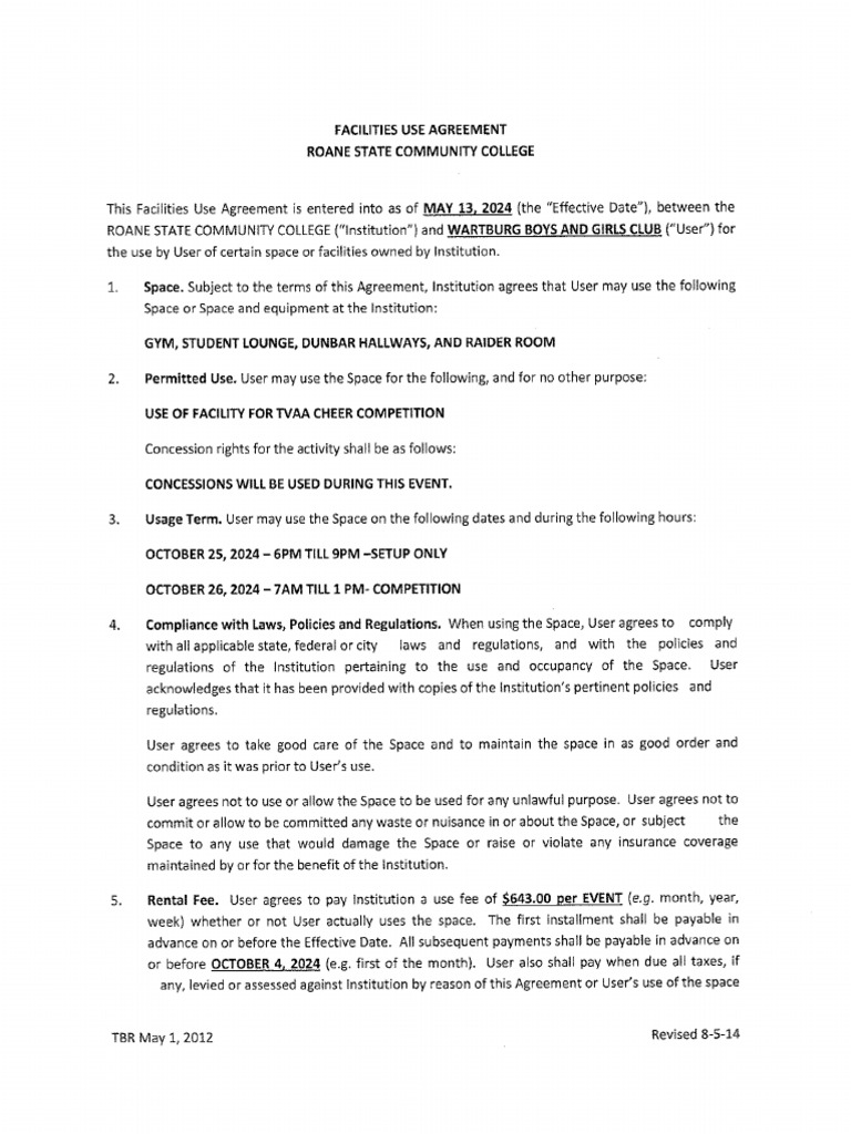 Tvaa Cheer Contract | PDF