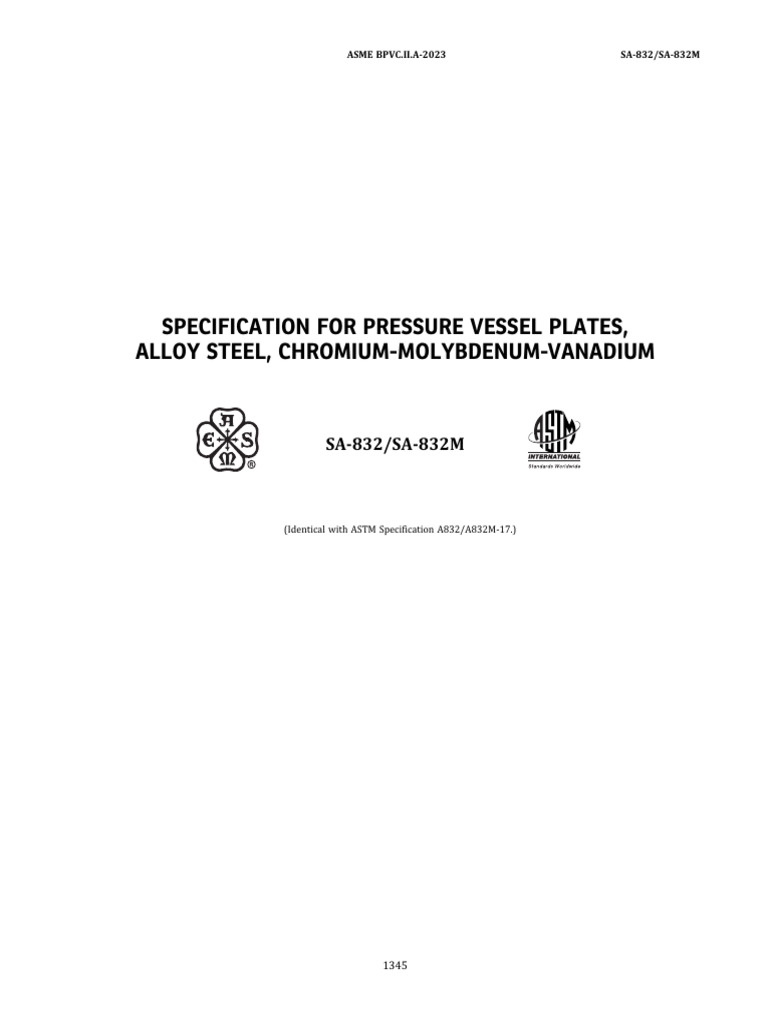 SA832 | PDF | Steel | Heat Treating