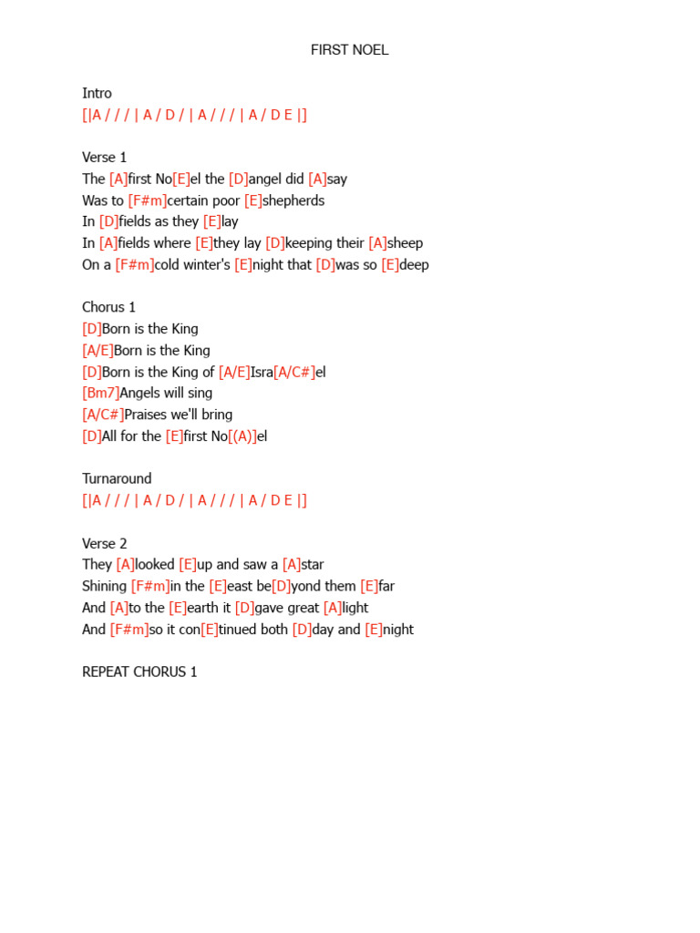 FIRST NOEL | PDF