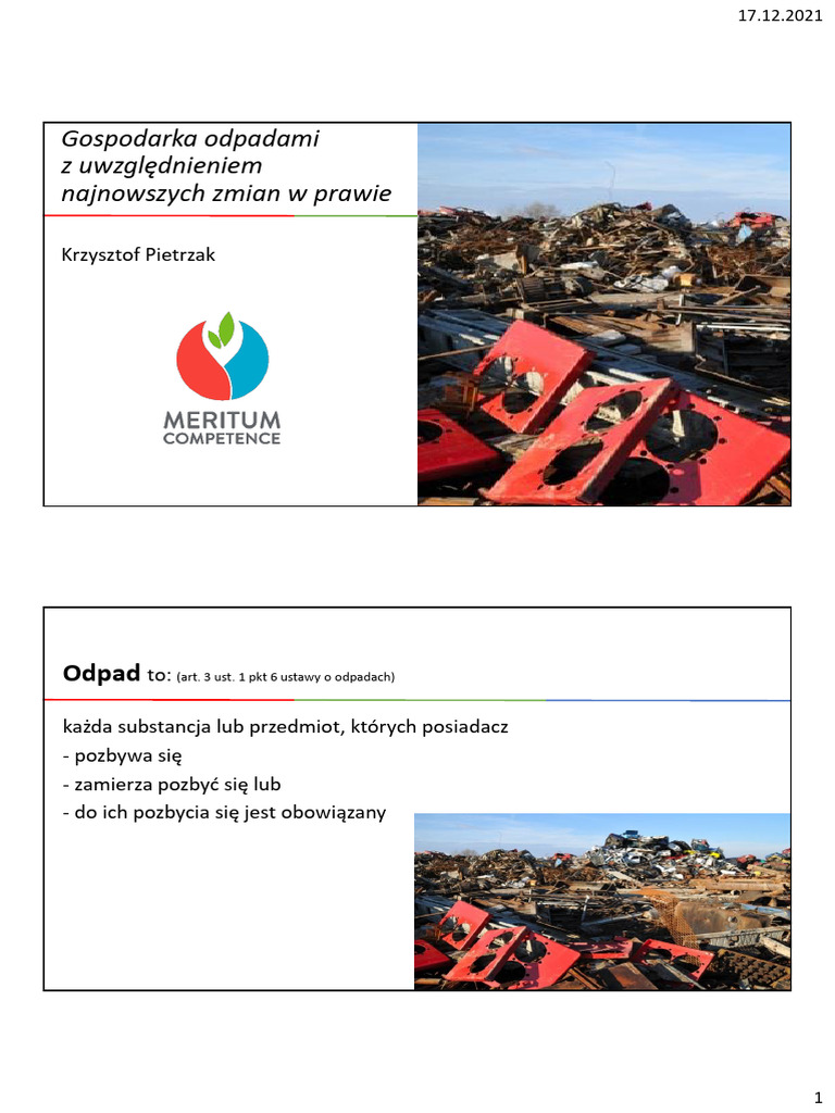 Prezentacja Odpady - TEORIA KP | PDF