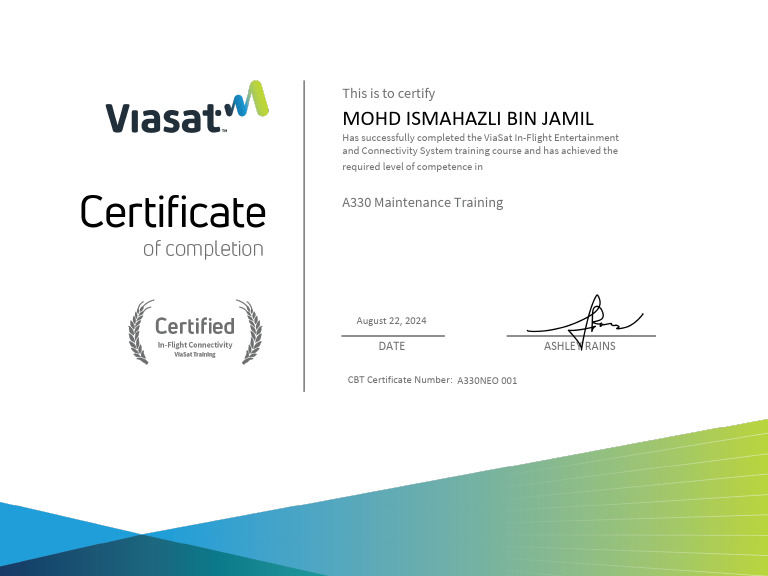 IFC Certificate - MOHD ISMAHAZLI BIN JAMIL | PDF
