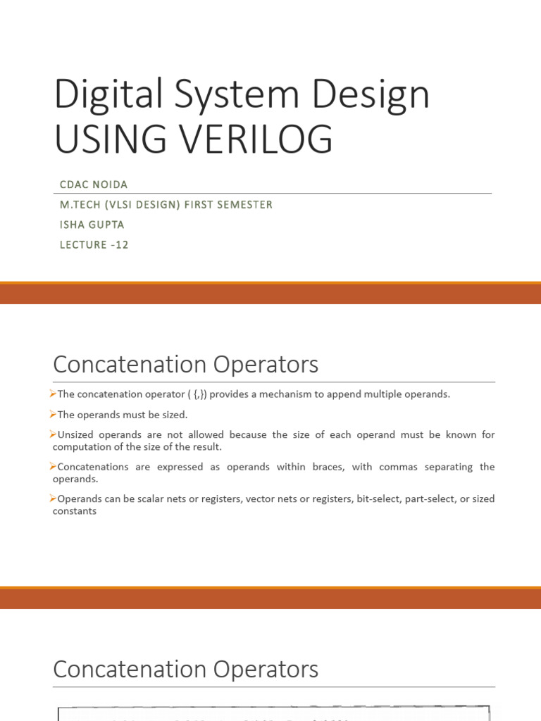 IG MTechVLSI 1 DSD Unit1 Lec12 | PDF | Computer Programming | Computer Engineering