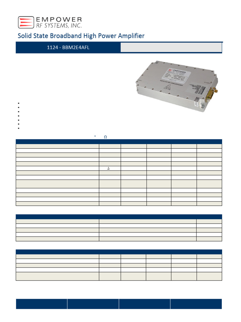 Empower RF Amplifier 1124 | PDF | Amplifier | Electronic Circuits