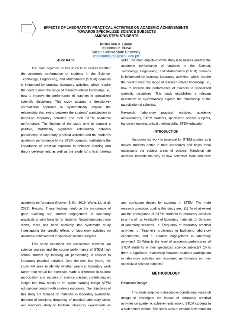 Impact of Lab Activities on STEM Success | PDF | Teachers | Science
