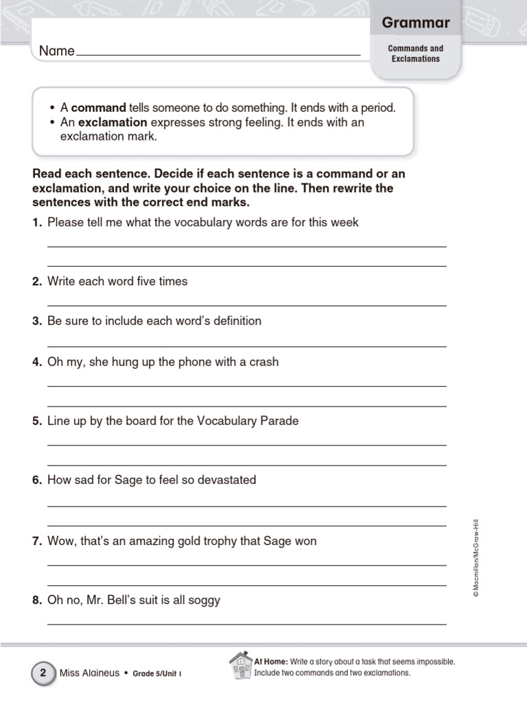 1 Grammar sheet Y1 | PDF