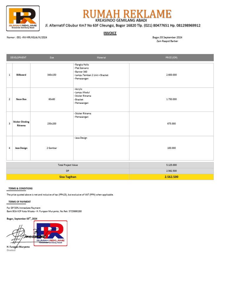 SPH Billboard Dan Neon Box Serta Sticker Ritrama Rev 1 | PDF