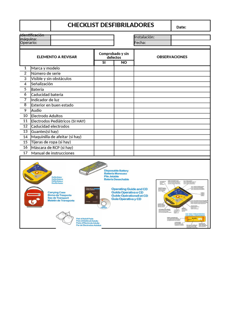 12 Checklist Desfibriladores | PDF