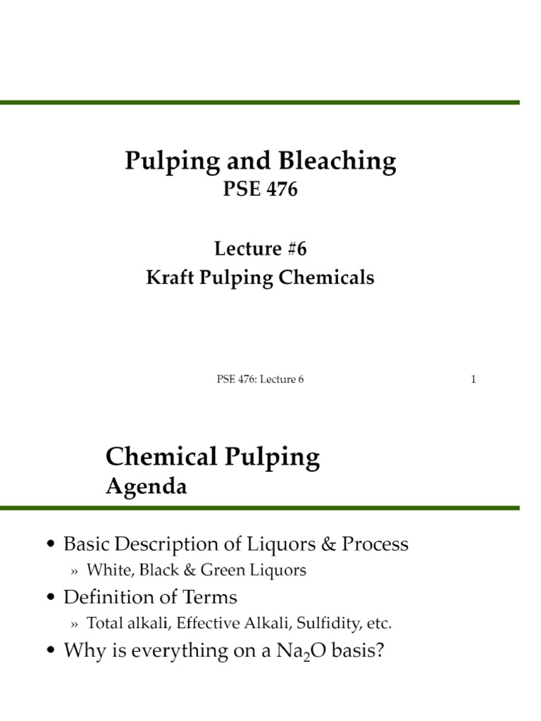 Lecture 6_ Kraft Pulping Chemicals | PDF