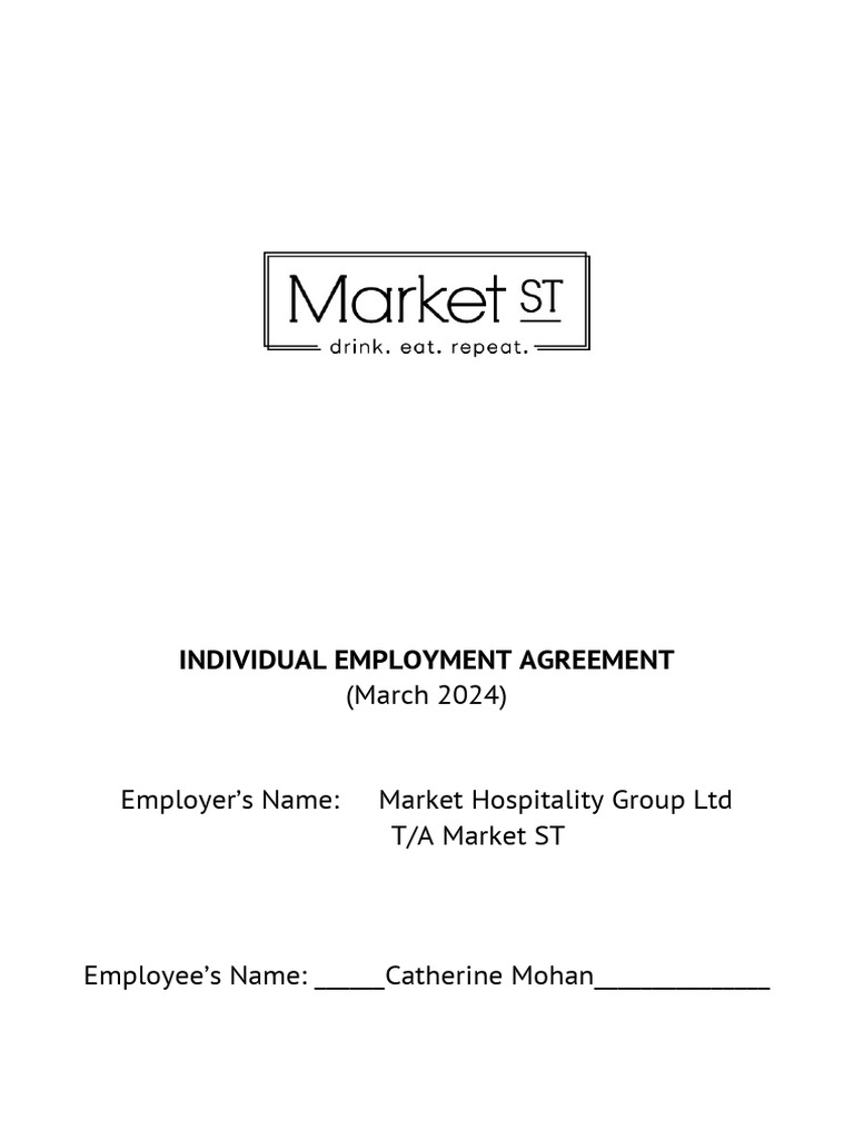 Individual Employment Agreement 2024 | PDF | Employment | Sick Leave